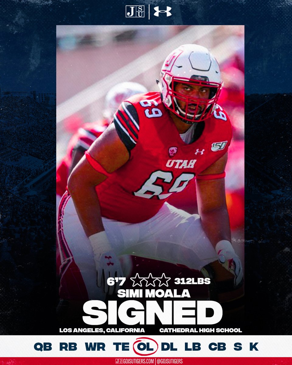 Utah OL Simi Moala transfers to Jackson State : r/CFB