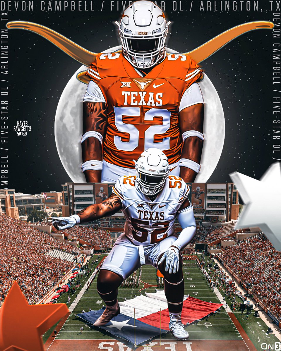 2022 5* OT Devon Campbell commits to Texas : CFB