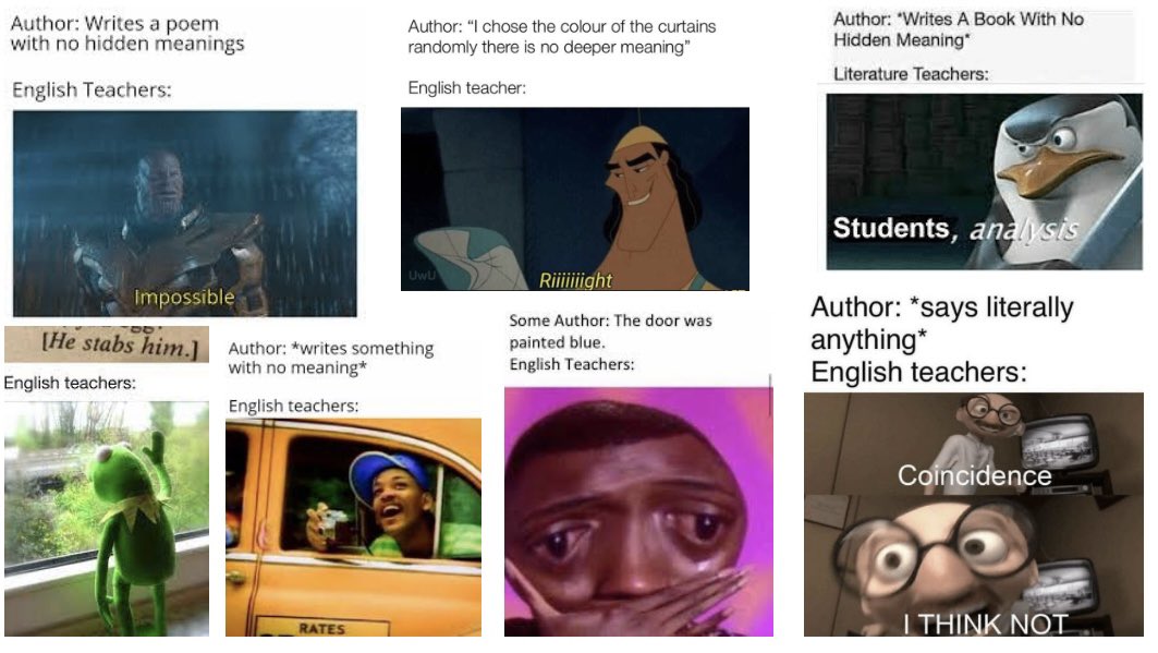 English Teacher Meme Blue