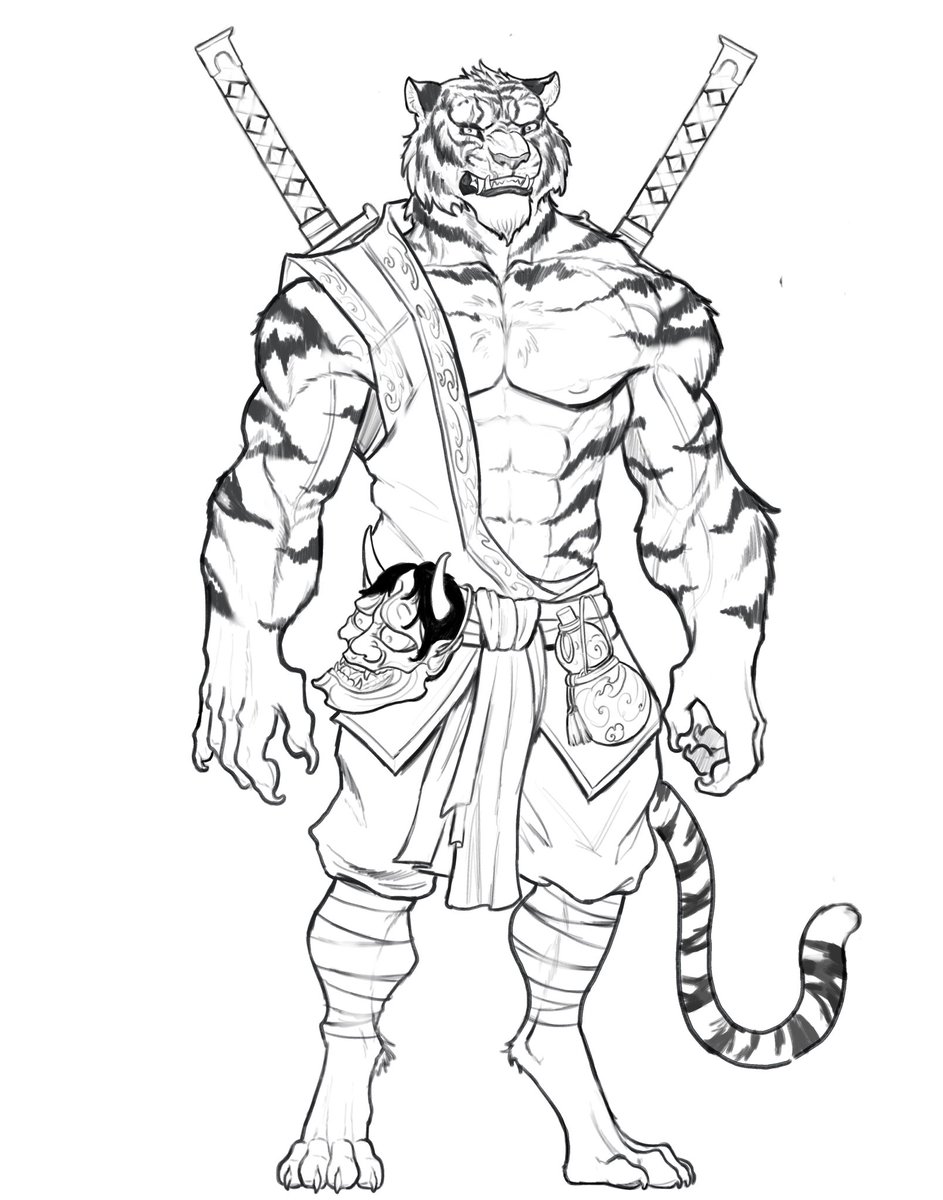Anthropomorphic White Tiger