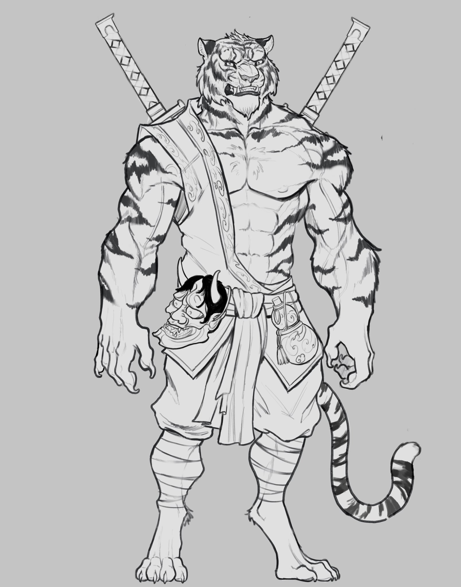 Anthropomorphic White Tiger