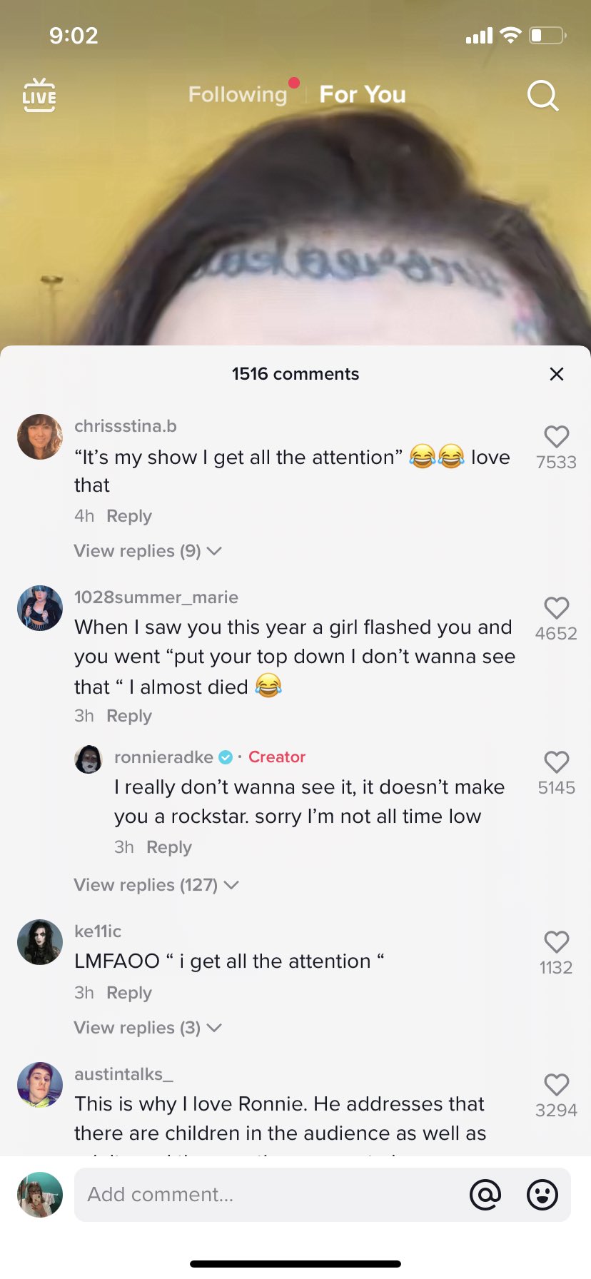 Ronnie Radke New Haircut 2022