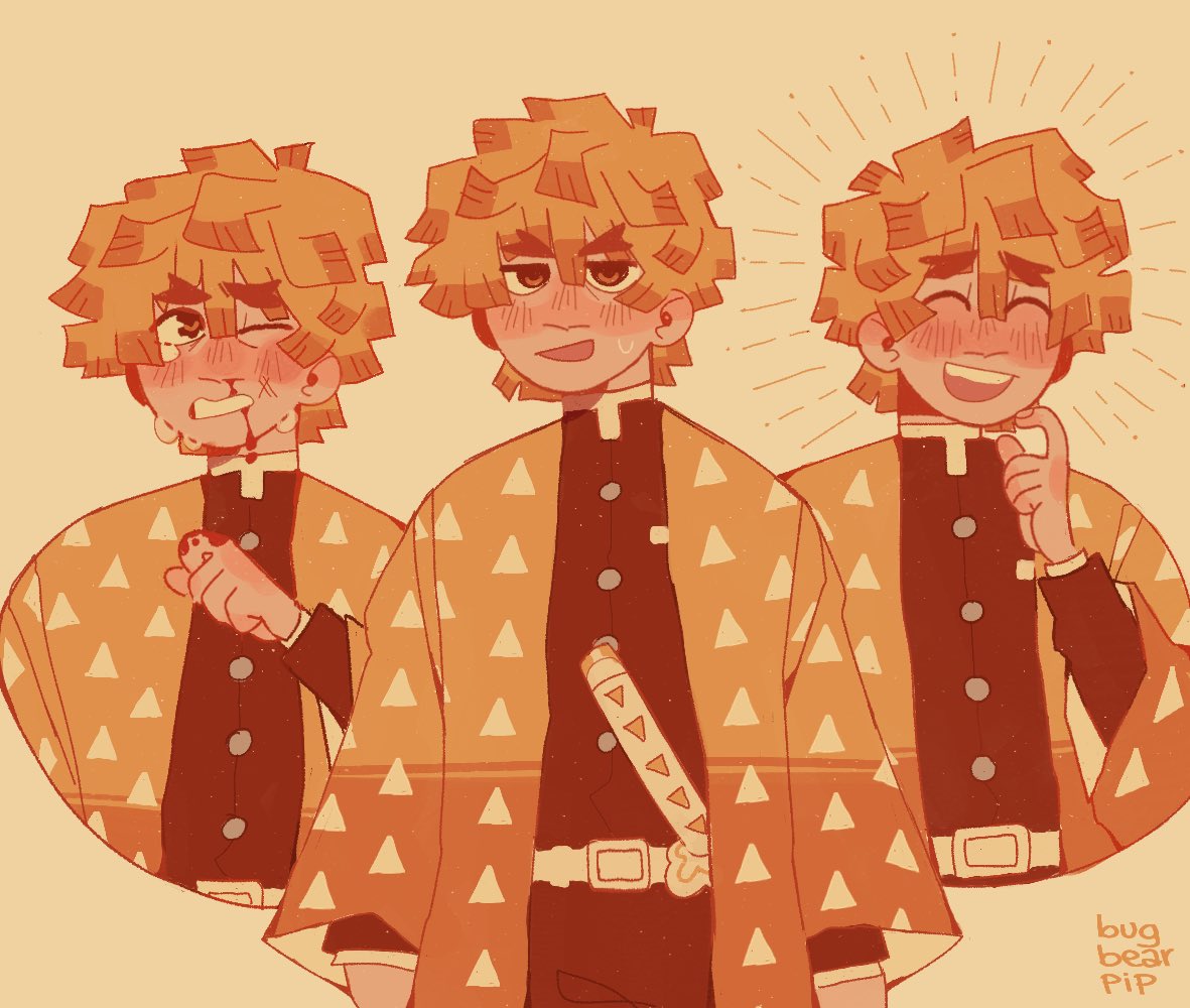 「im sick in bed :( #zenitsu #demonslayer 」|pip 🌱のイラスト