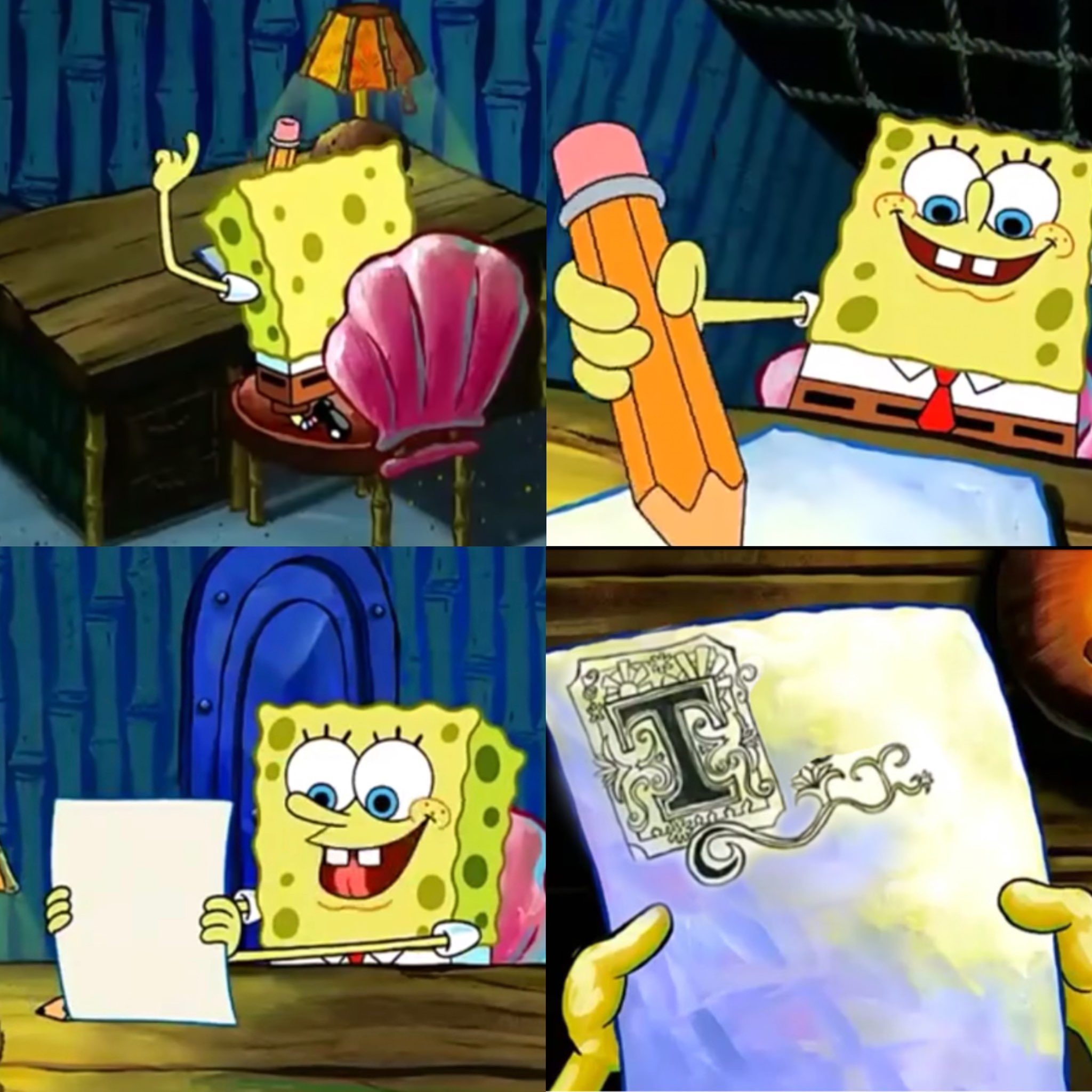 Spongebob Writing An Essay Meme