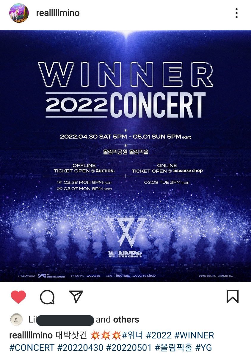 [‼️] MINO IG update Awesome 💥💥💥 WINNER CONCERT 2022 ️ https://t.co ...