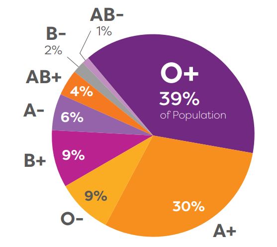 Blood Types Percentages