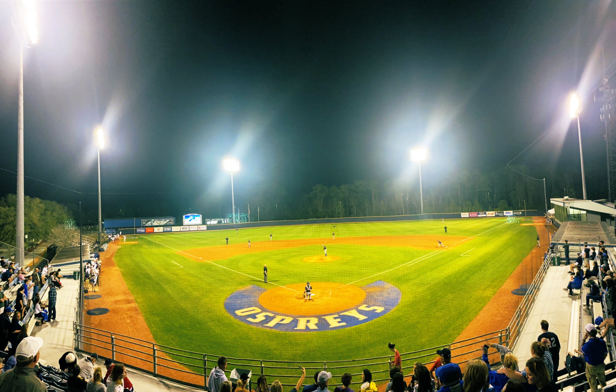 Baseball Lights At Night