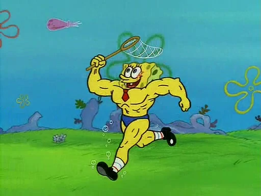 Buff Spongebob Jellyfishing