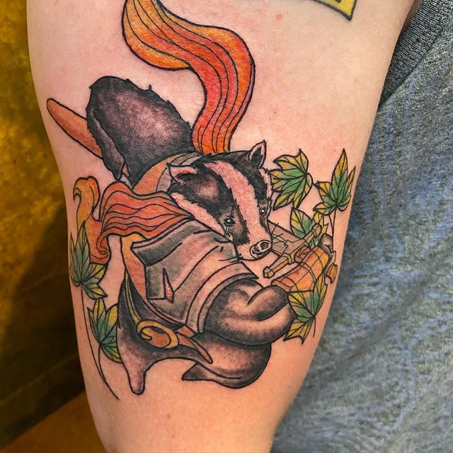Traditional Badger Tattoo
