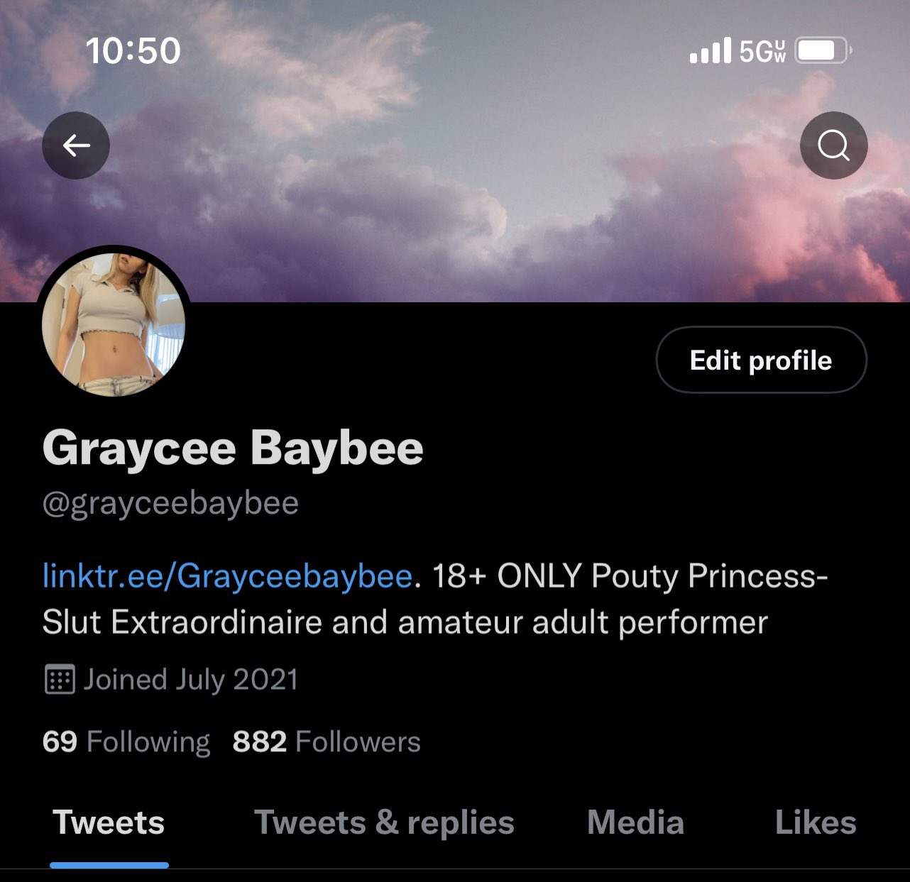 TW Pornstars - Graycee Baybee. Twitter. The pervy urge to never follow any one else 😩😩😩😩 69 ...
