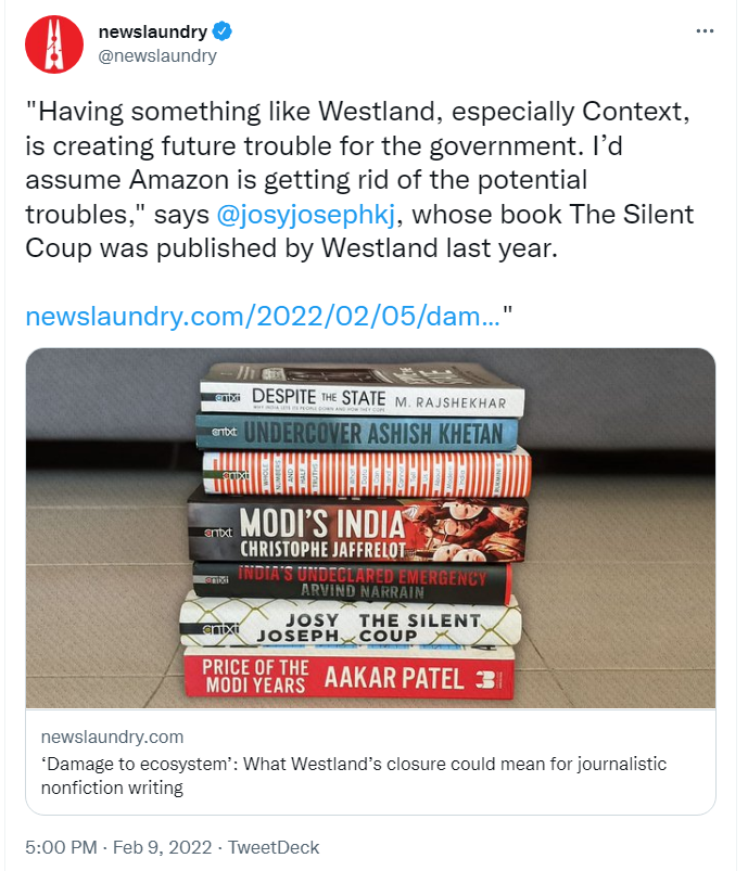 Good article. Other reasons notwithstanding, Westland clearly had a ...