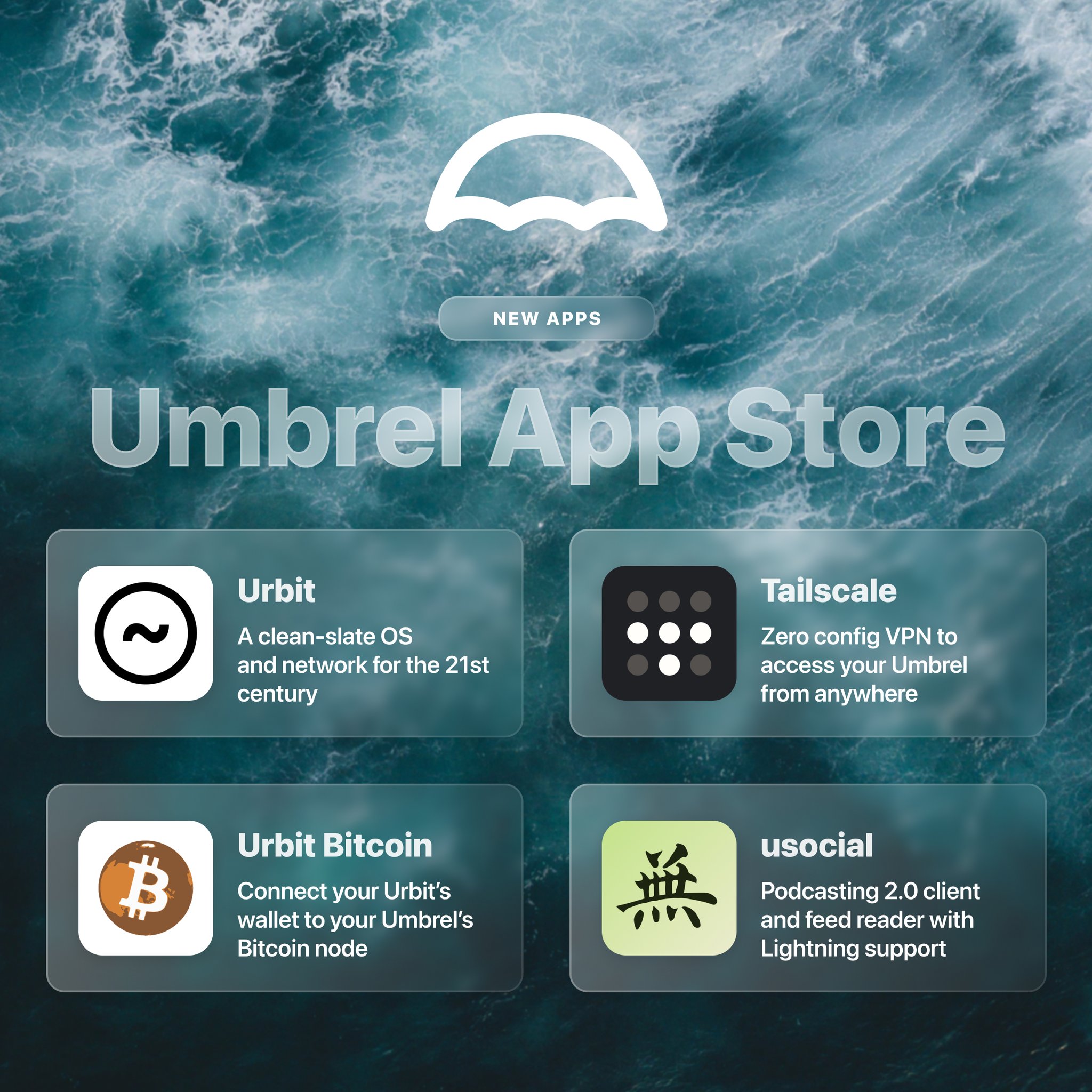 Umbrel ☂️ on Twitter: "1/ Y'all ready for this? Introducing Umbrel 0.4.14 with 4 brand new apps ...