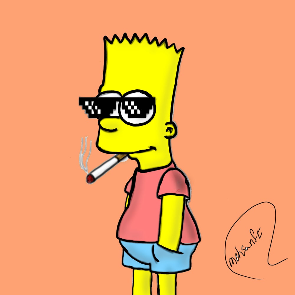 Bart Smoking Weed