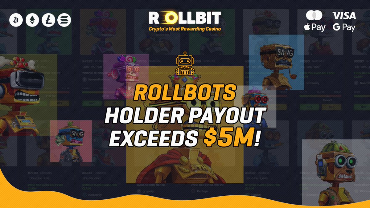 Rollbit on Twitter: "Rollbots V1 holder payouts now exceed $5m 🤯 In just 25 days, V1 holders ...