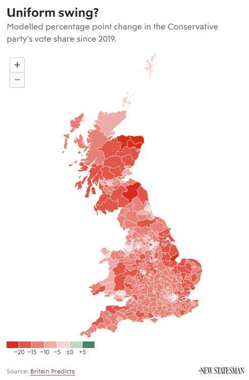 Britain Elects on Twitter: "Where Britain Predicts modelling expects the Conservative vote to ...