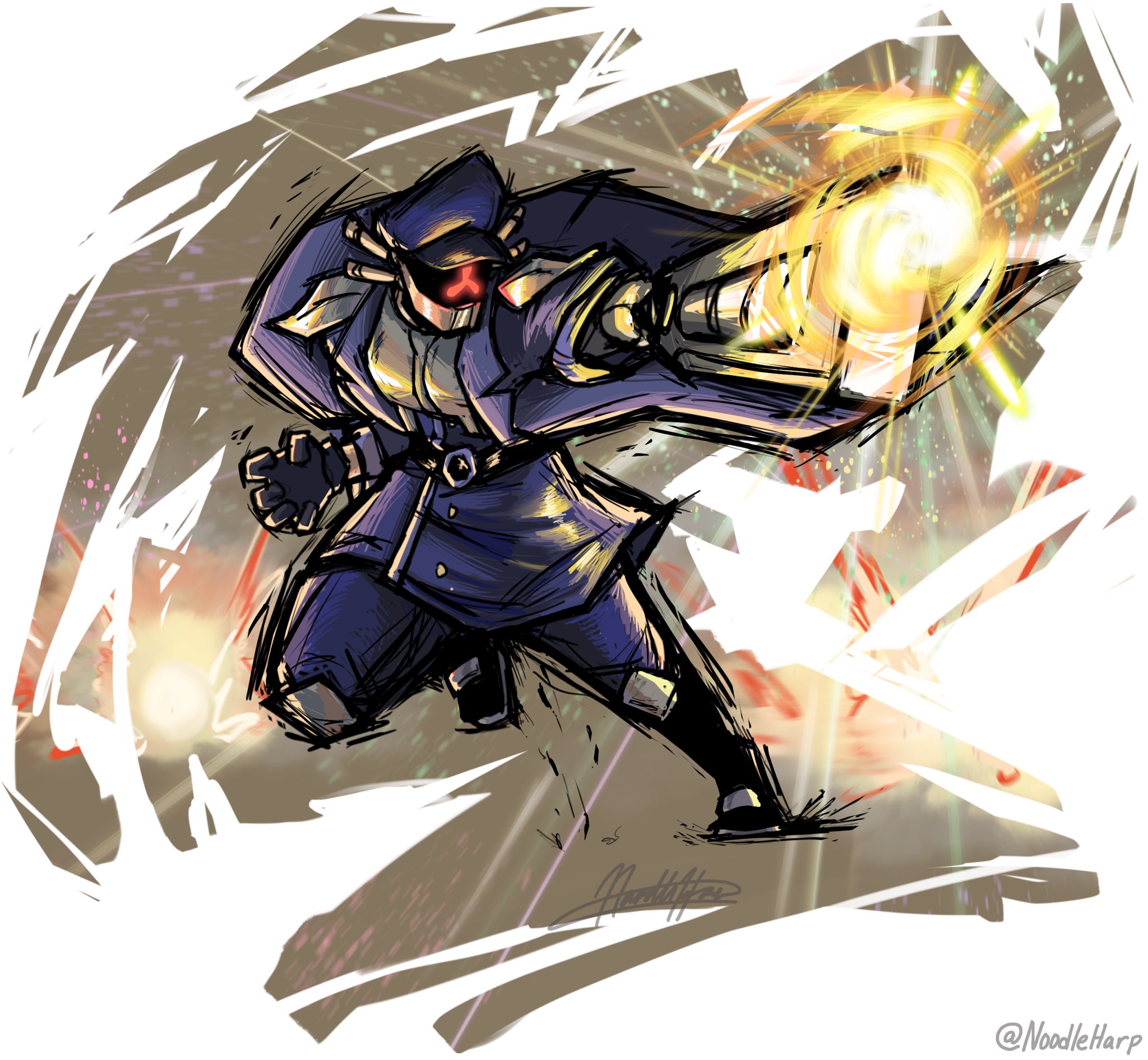 〖🌺Noodle🎋〗 || hiatus on Twitter: "Captain RoR2 in Mario Strikers Charged artstyle!! this style ...