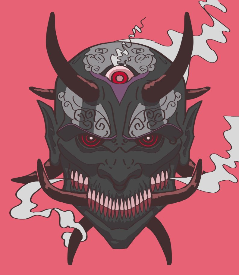 Japanese Oni Mask Art