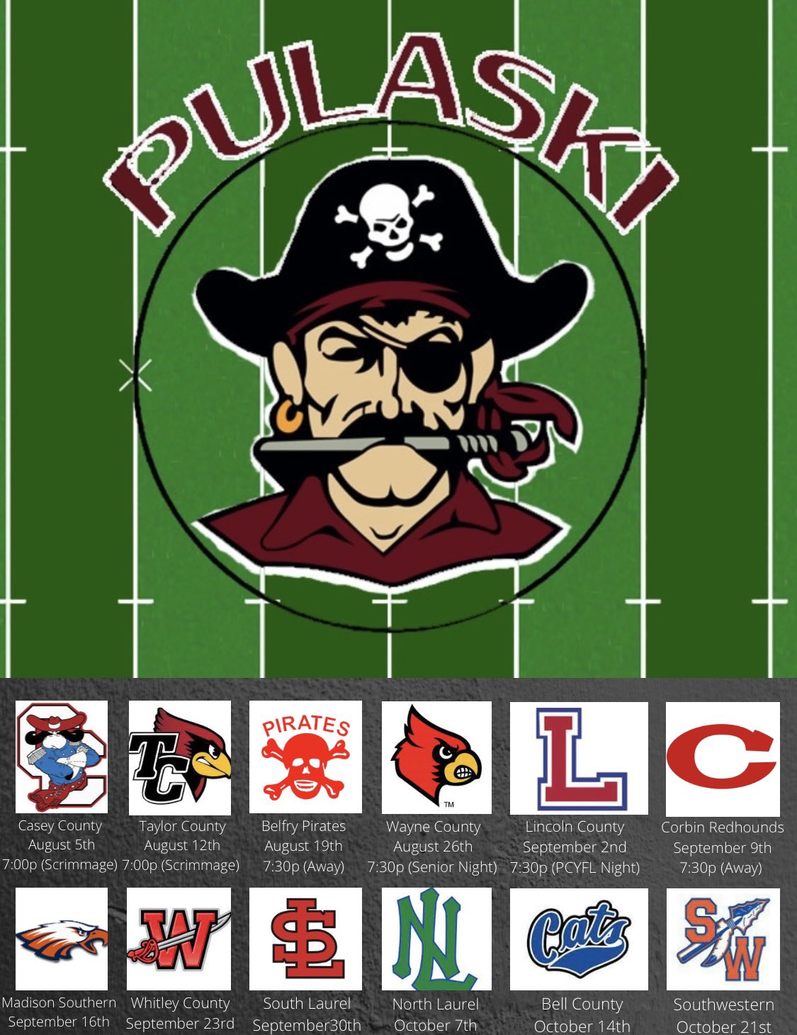 Pulaski County Maroons Logo