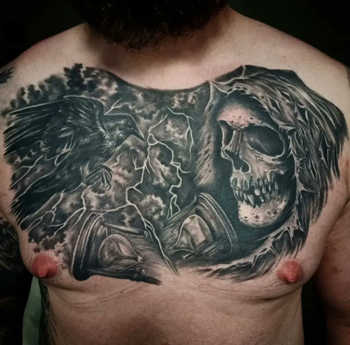 Grim Reaper Chest Tattoos