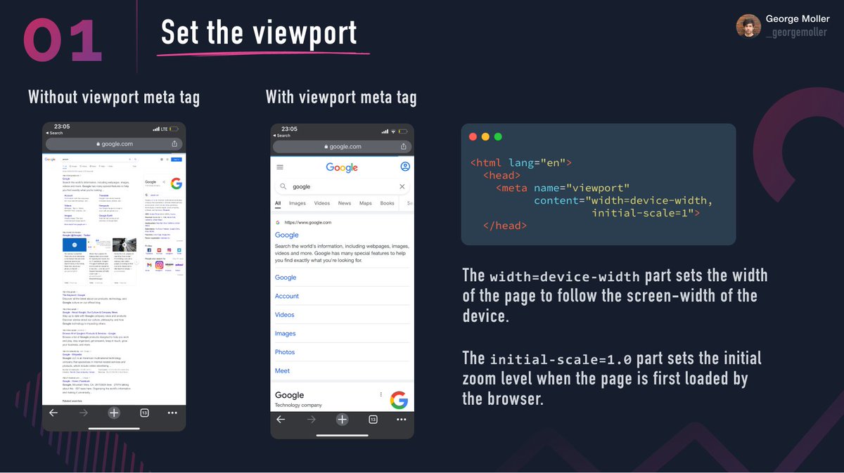 📘 Quick CSS guide on responsive web design - Thread from George Moller ...