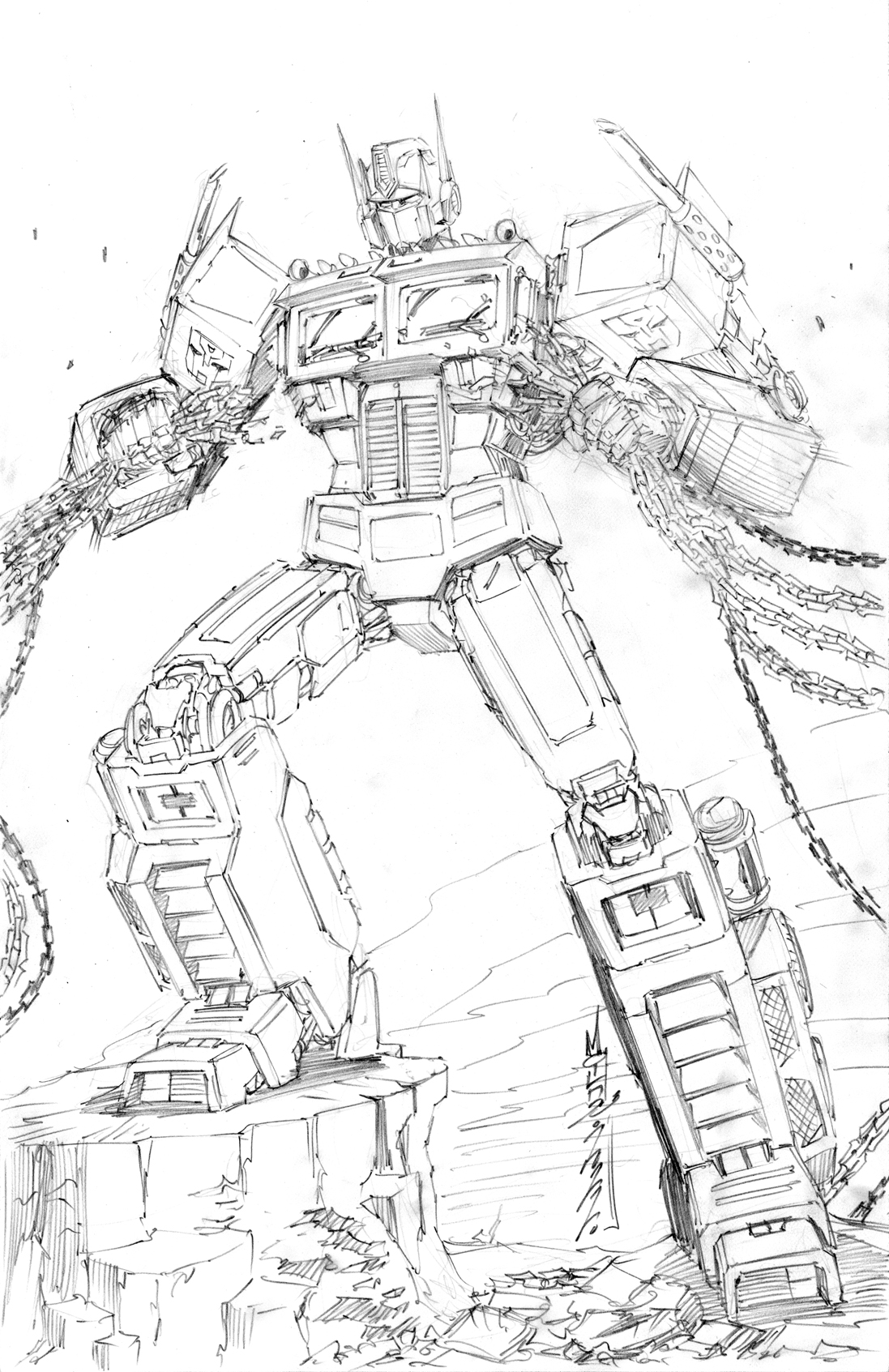 Venomized Optimus Prime Original Art By Brian Shearer Transformers ...