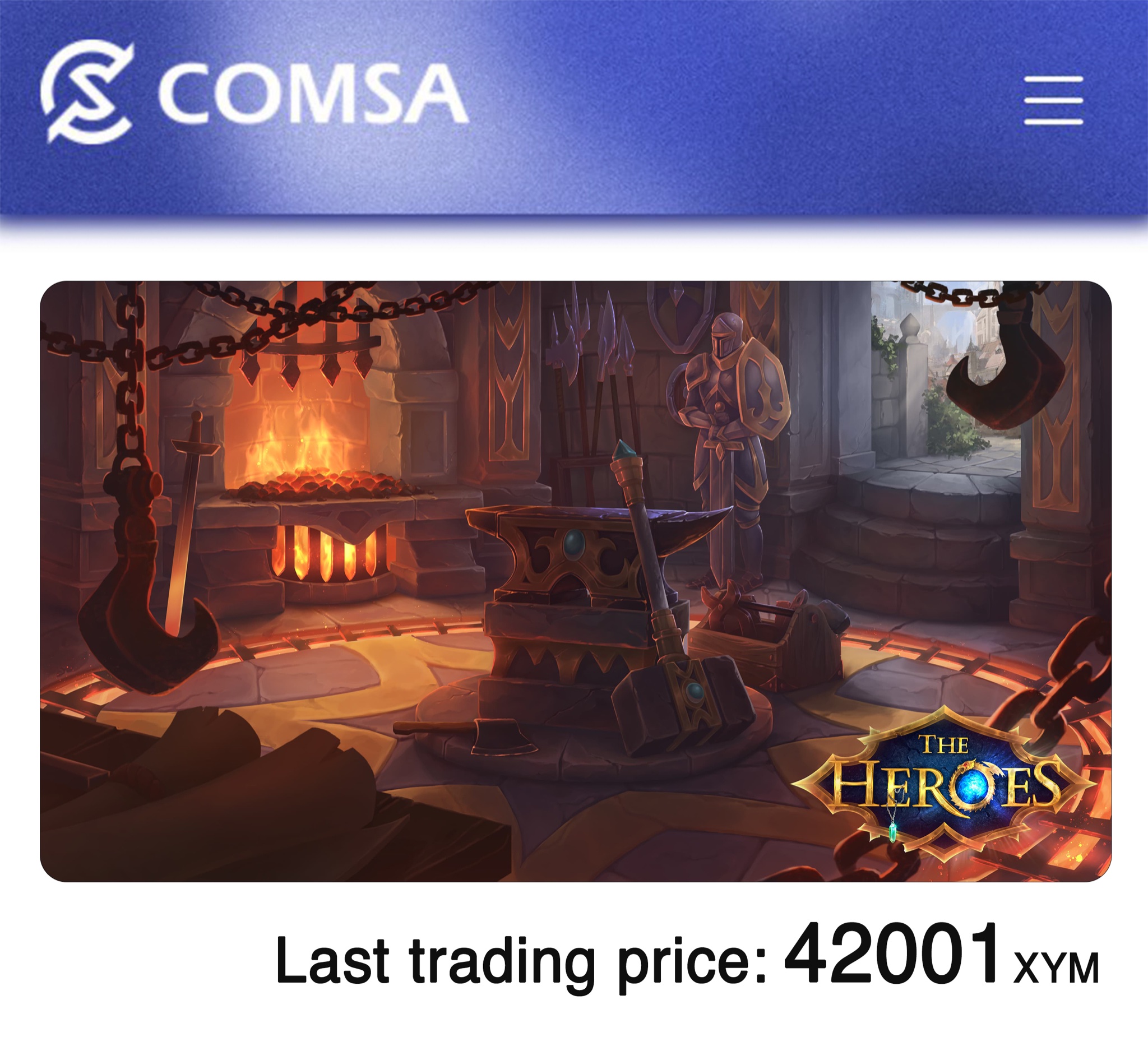 The Heroes 🎮 on Twitter: "🚀🥳Our first auction on #Comsa has ended. The final price of the #NFT ...