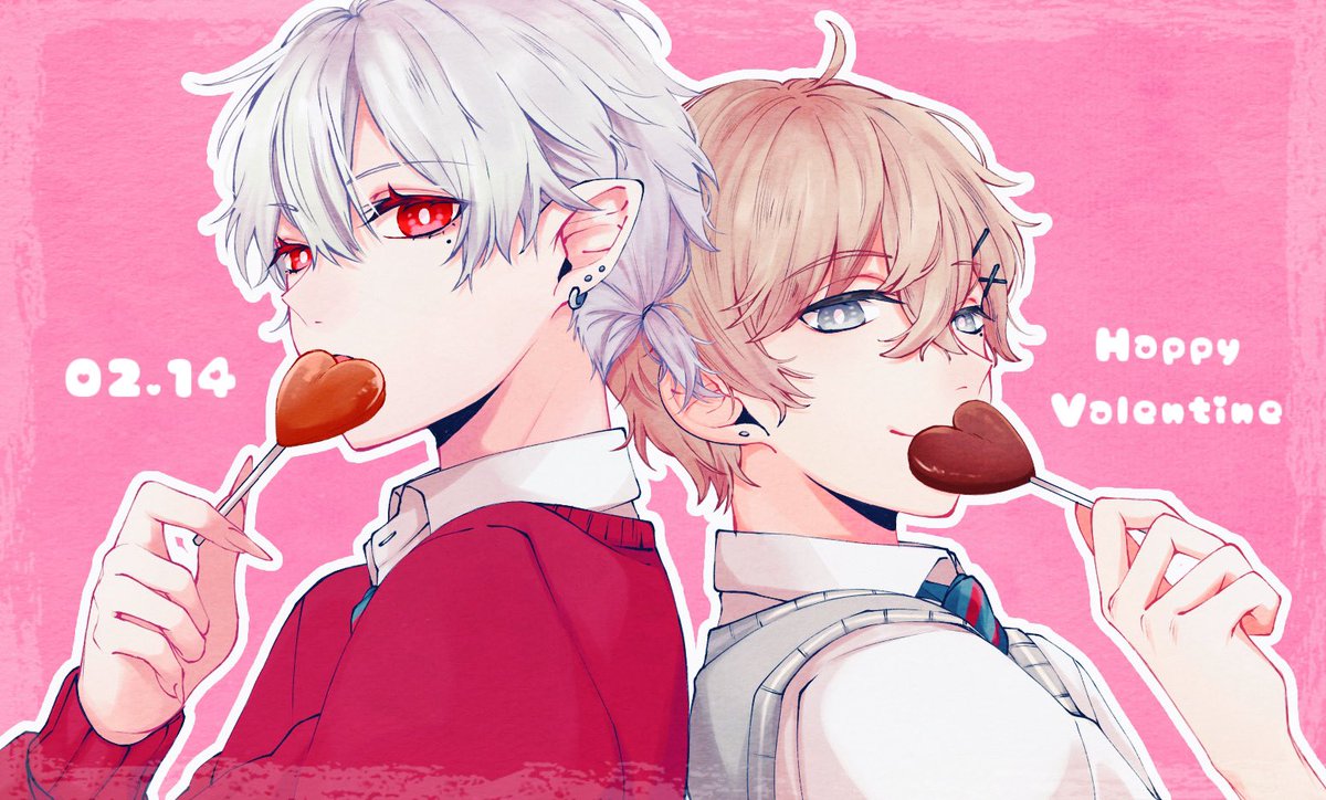 葛葉(にじさんじゲーマーズ) 「#くろのあとりえ #KuzuArt #かな絵 HAPPY VALENTINE」|AMのイラスト