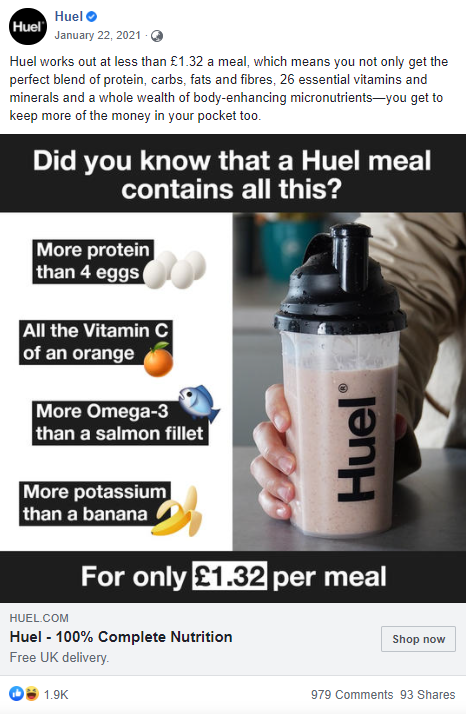 Ad Breakdown : HUEL 🔄 Retweet this thread! - Thread from Mark William ...
