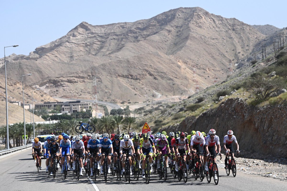 tourofoman The hilly part of the stage created a split in the peloton ...