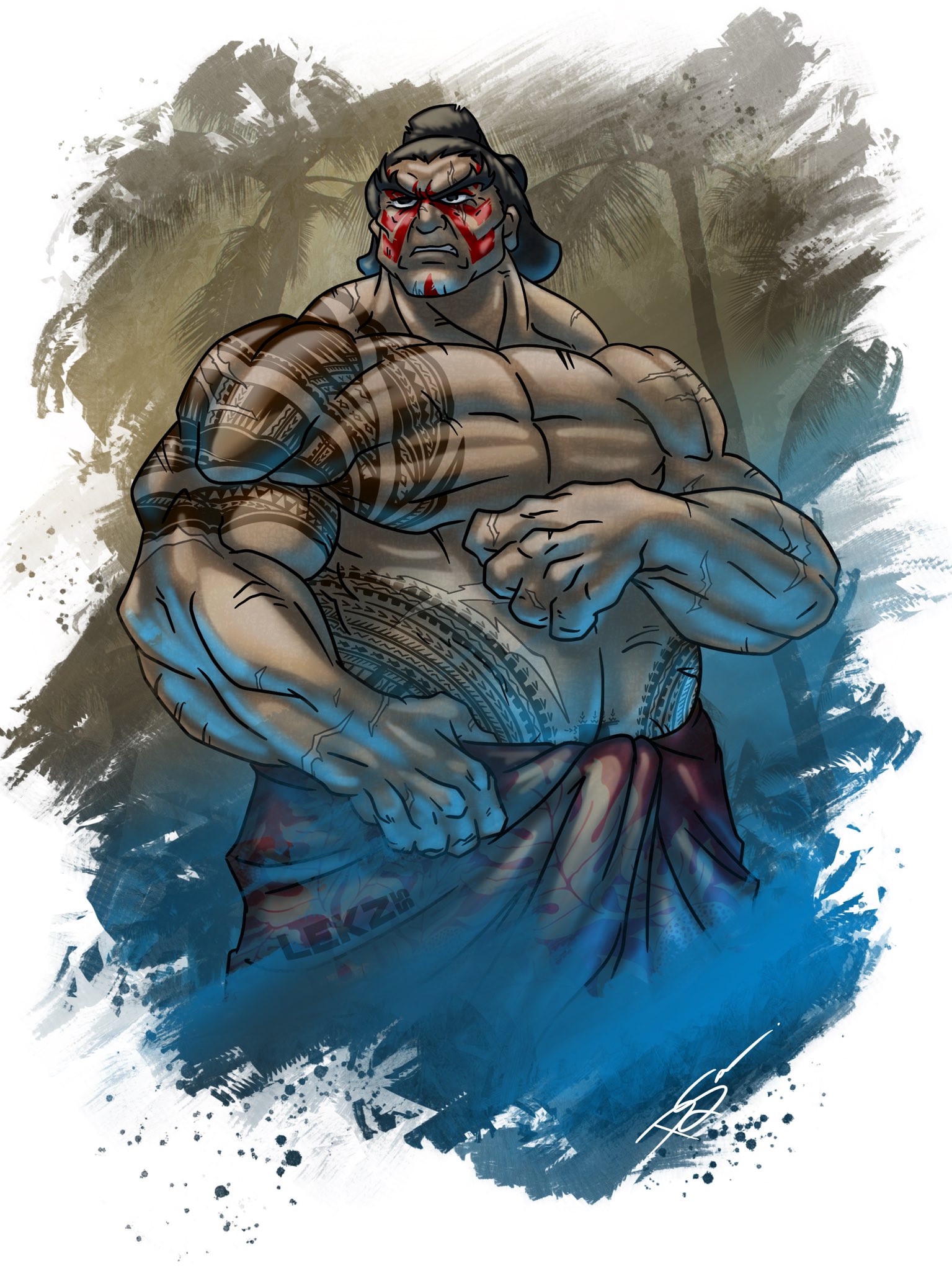 Samoan Drawing Warrior