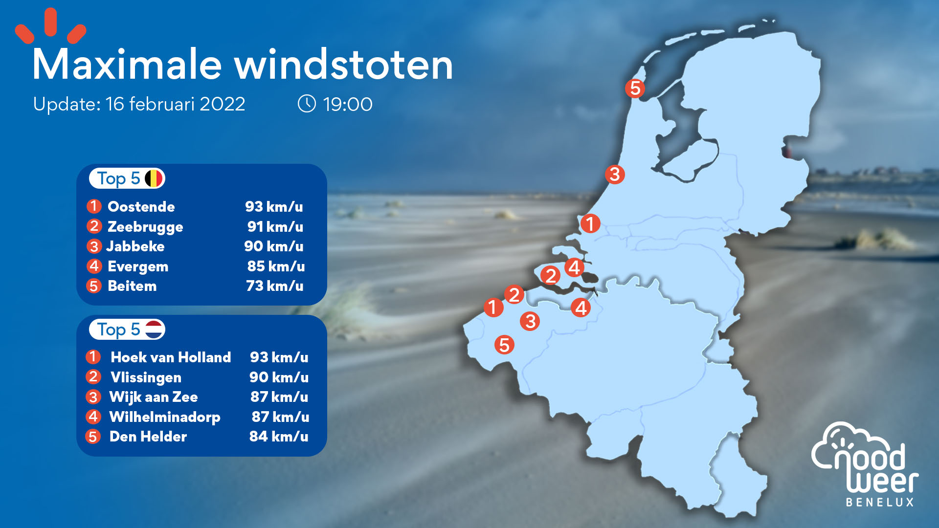 NoodweerBenelux on Twitter: "Goedenavond! Met het naderen van #StormDudley lopen de #rukwinden ...