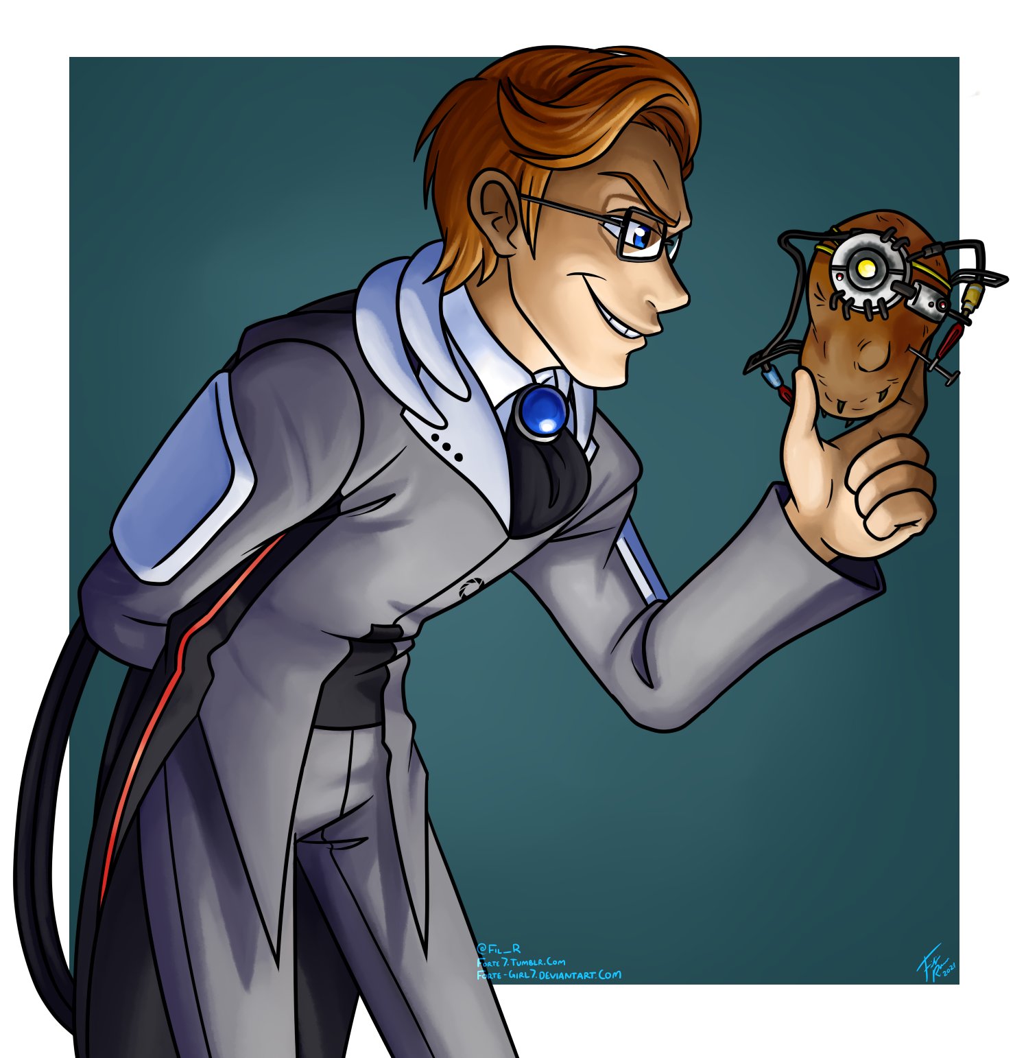 Glados And Wheatley Human