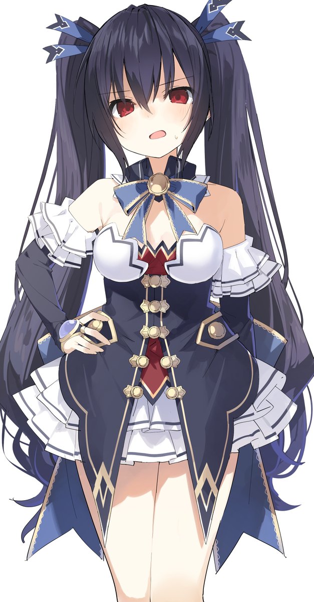 Noire Neptune Series 1girl Solo Twintails Red Eyes Black Hair Breasts
