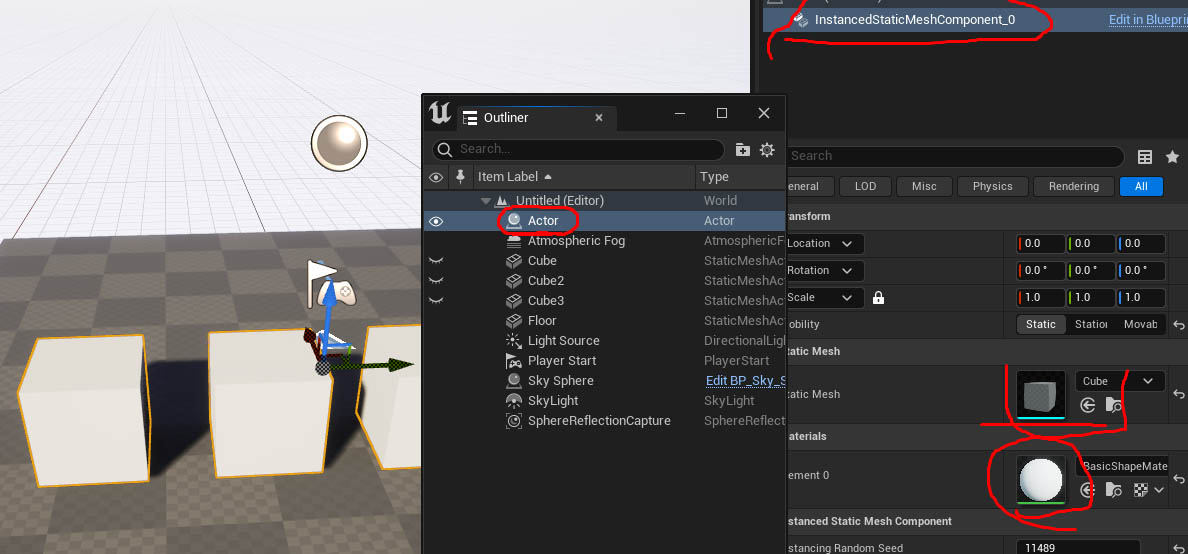 Inu Games on Twitter: "Instanced static mesh actors work very differently in #UE5. Those 3 cubes ...