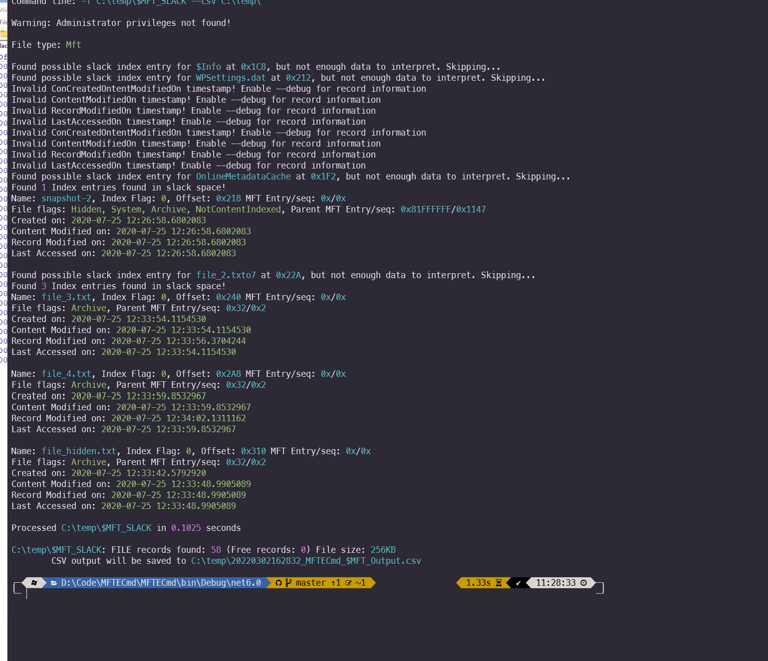 Eric Zimmerman on Twitter: "aaaaand here it is in MFTECmd when you process that MFT. much nicer ...