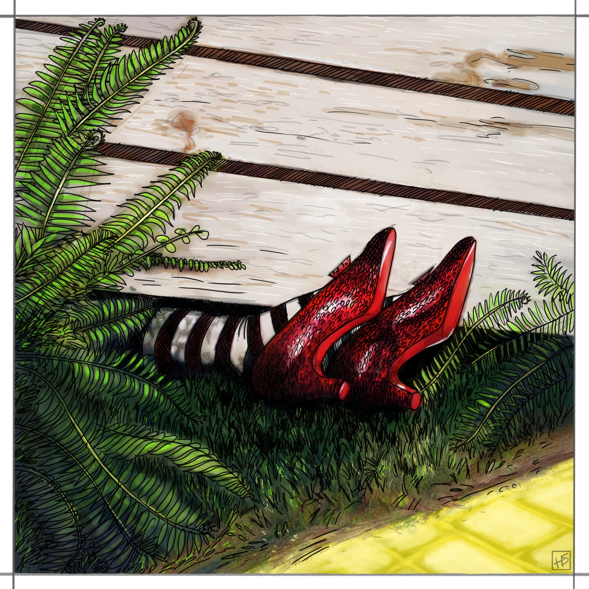 Wizard Of Oz Ruby Slippers Under House
