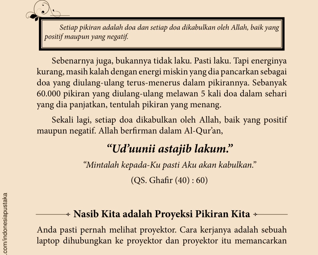 sasa on Twitter: "Setiap pikiran adalah doa kita , walaupun kita berdoa 5 kali dalam sehari akan ...