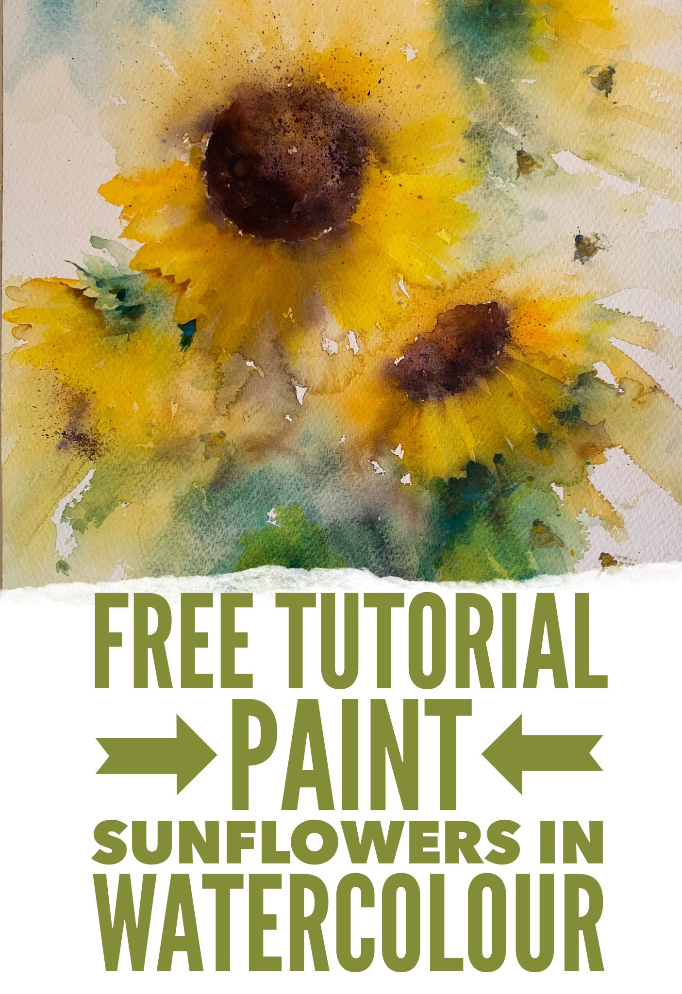 Watercolor Sunflower Tutorial