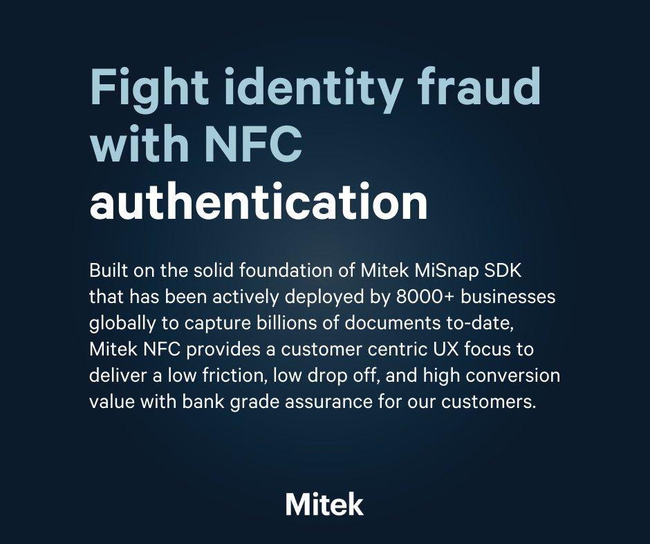 Mitek on Twitter: "Experience the new standard in identity verification with NFC authentication ...