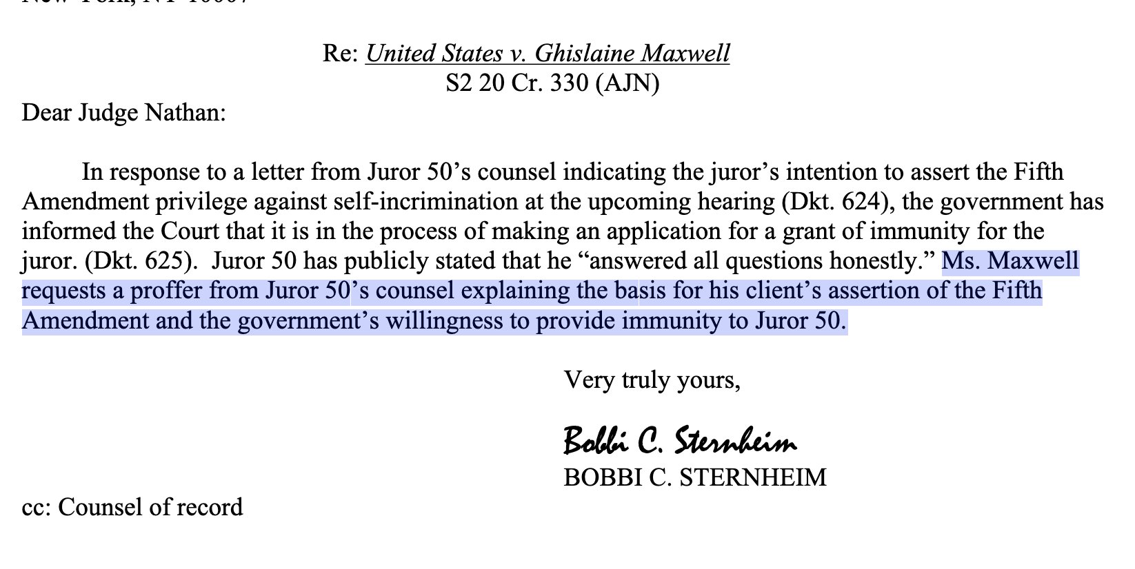 Adam Klasfeld on Twitter: "Ghislaine Maxwell's lawyer wants the juror who allegedly lied on his ...