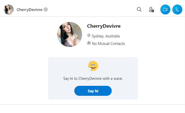 Cherry Devivre on Twitter: "FAKE SKYPE ACCOUNT! Dear followers please be aware of this fake ...