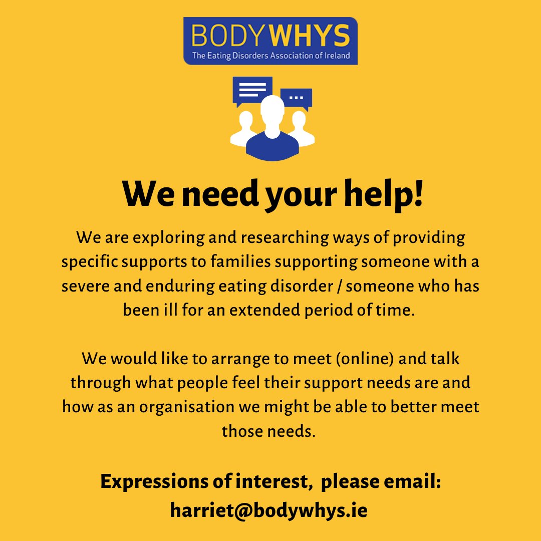 Bodywhys on Twitter: "📢We are exploring & researching ways of providing specific supports to ...