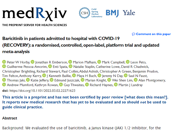 Medical Science and Technology #earlytreatments on Twitter: "Peter W Horby, Jonathan R Emberson ...