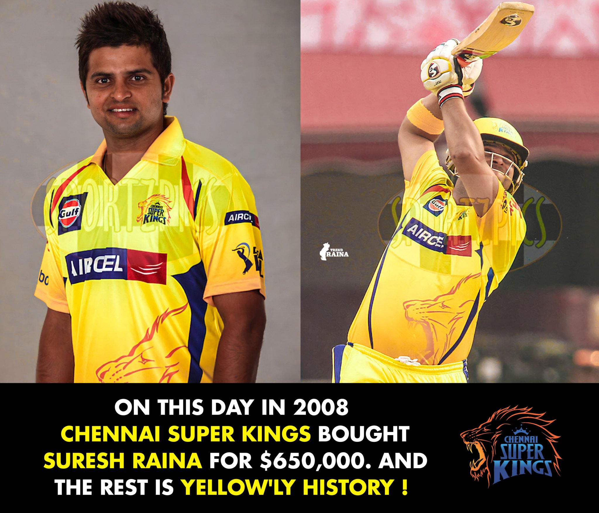 Csk Logo With Raina