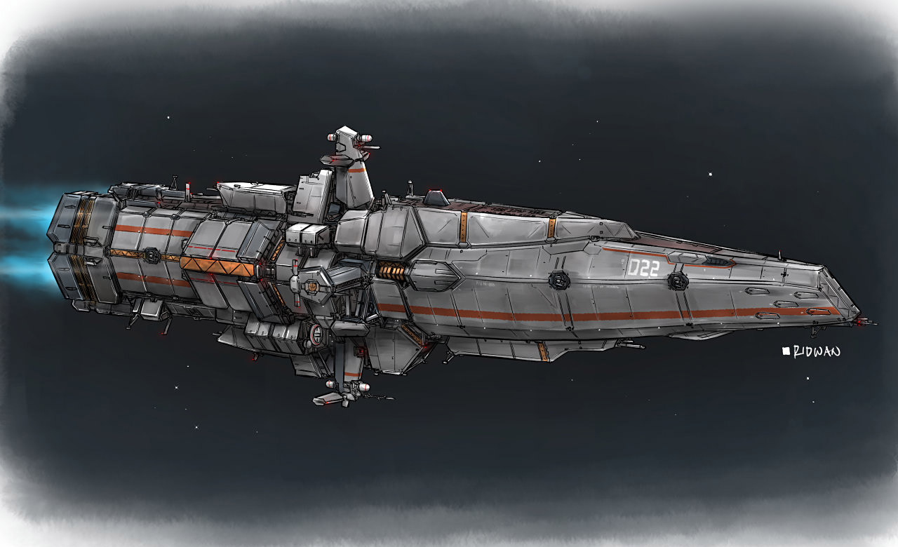 Spaceship Frigate Concept Art