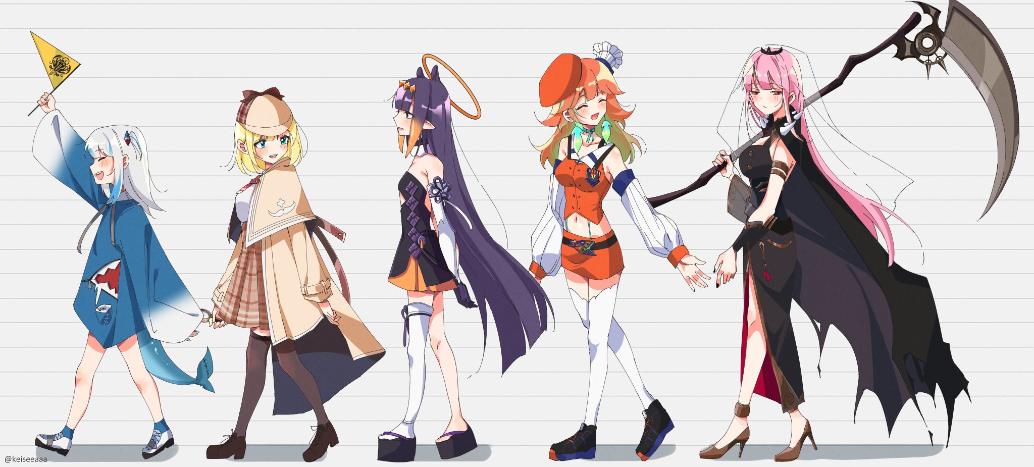 Keisea on Twitter: "Holomyth assemble #gawrt #ameliaRT #inART #ArtsOfAshes #callillust https://t ...