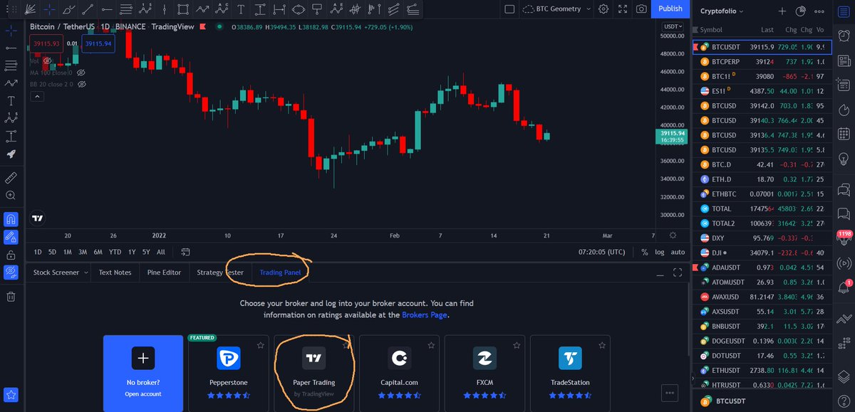 Question: "Where can we trade with playing money to practice?" Answer ...