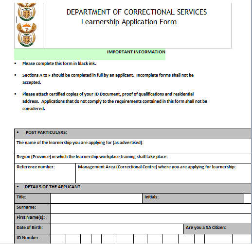 Correctional Application Form 2023 Printable Forms Free Online
