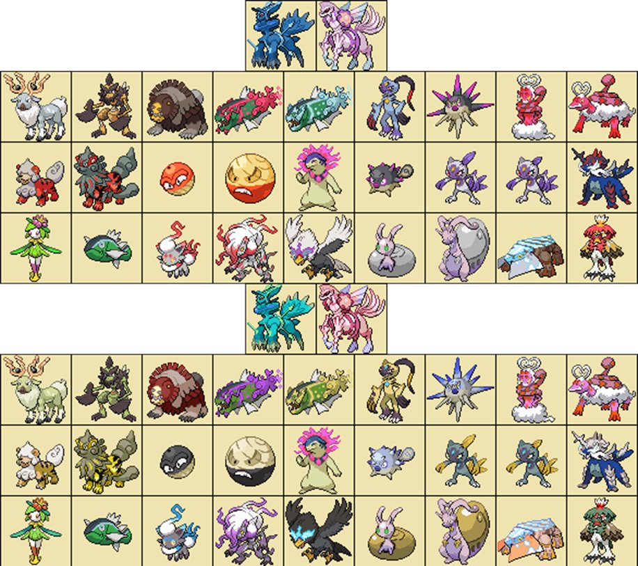 Shiny Legendary Pokemon Sprites
