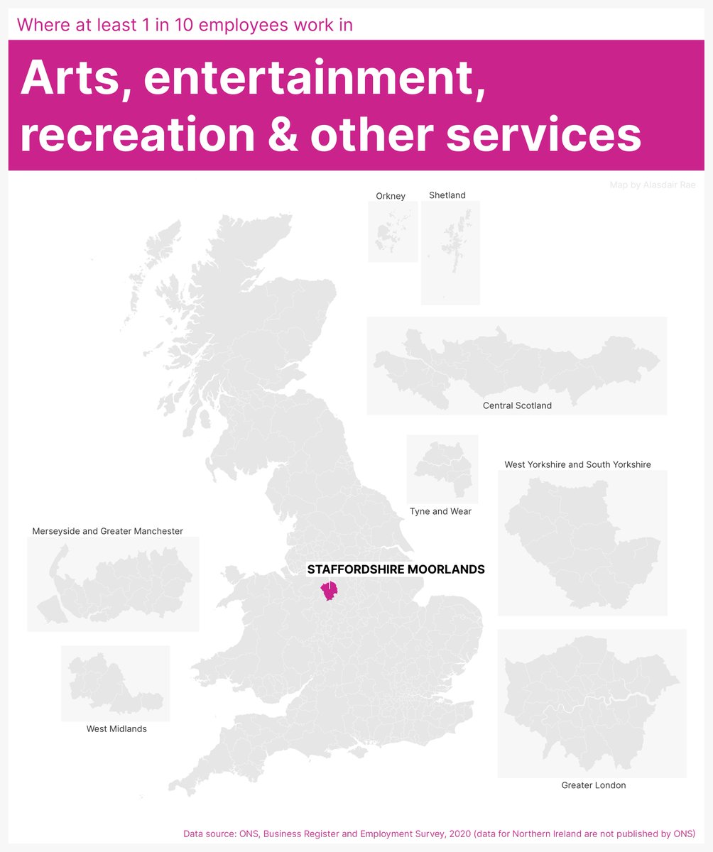 Short map thread on geography of jobs across Great Britain, by sector ...